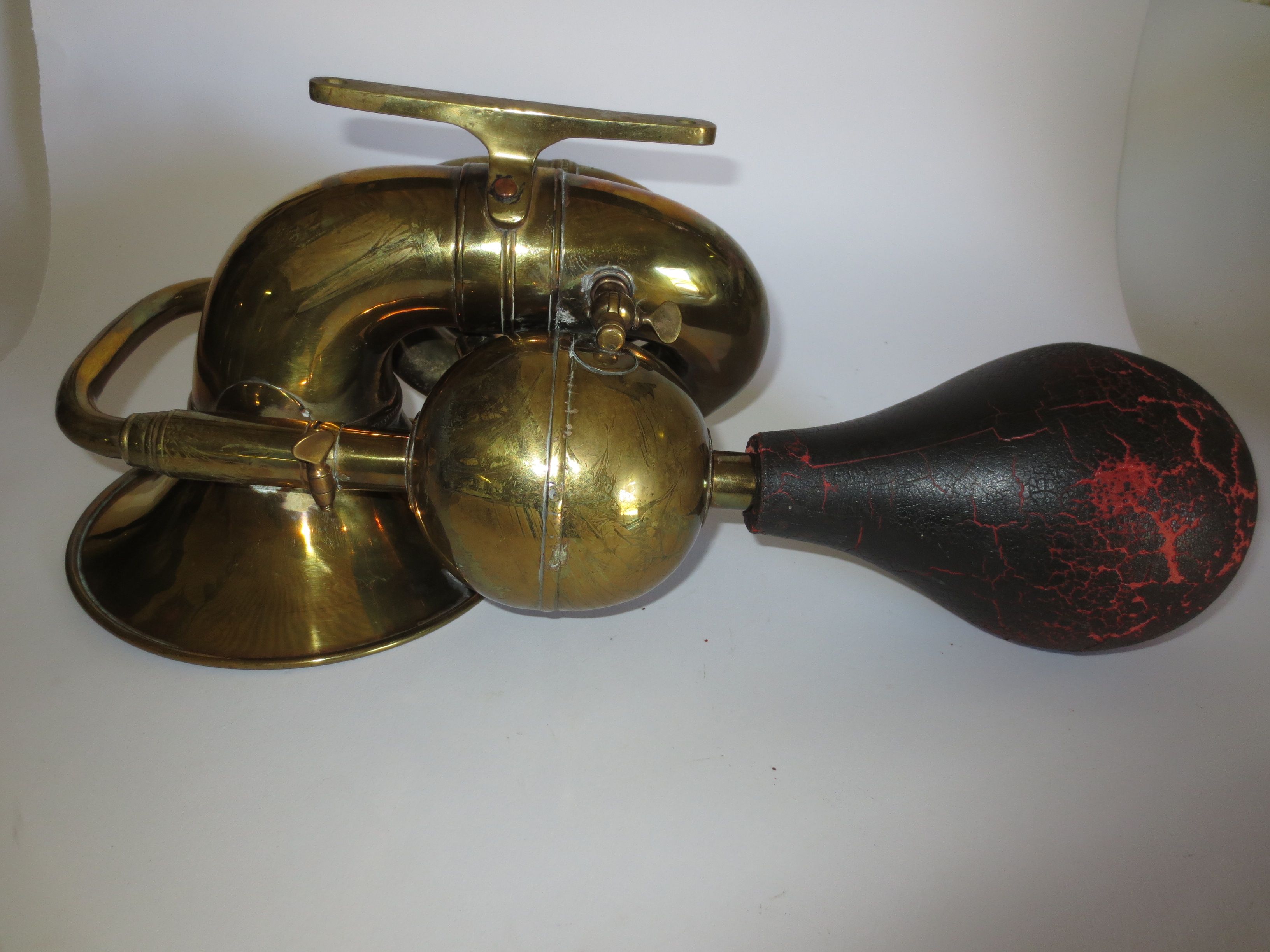 Bonhams Cars : A large double twist bulb horn,