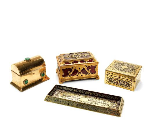 Bonhams : A mid 19th century French Palais Royale gilt brass and foil ...