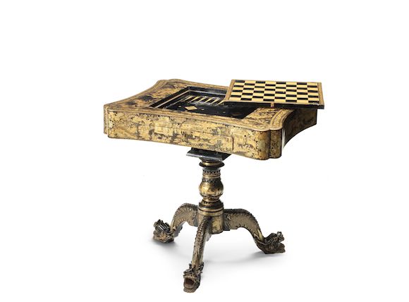 Bonhams : An early 19th century Chinese export lacquer games table