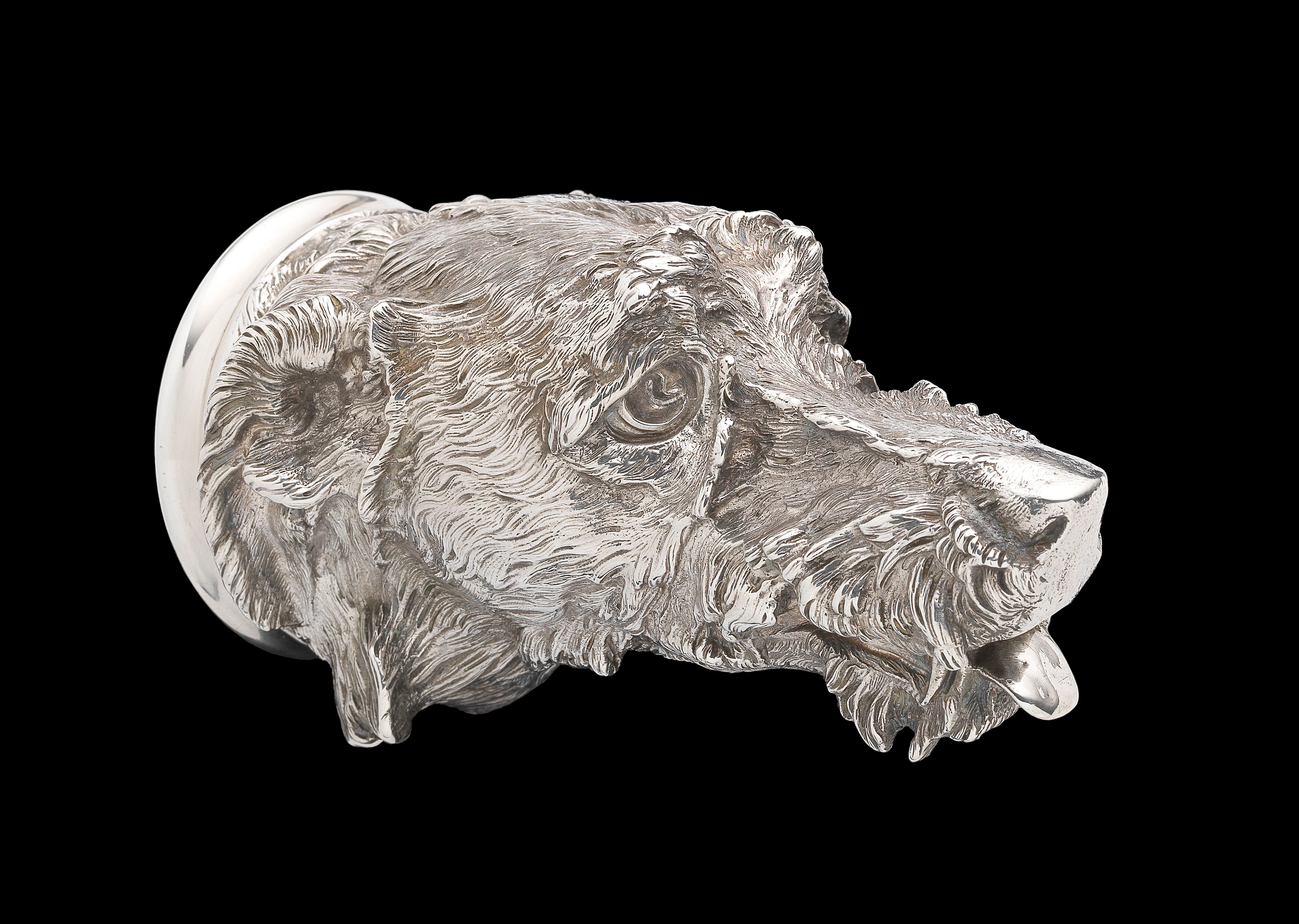 Bonhams : A Victorian silver stirrup cup, finely cast as an Irish ...