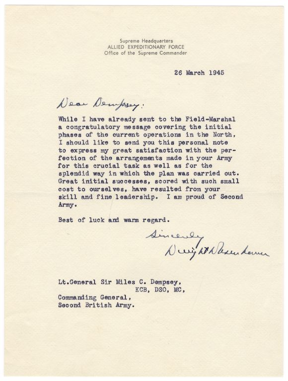 Bonhams : EISENHOWER (DWIGHT D.) Typed letter signed ("Dwight D ...