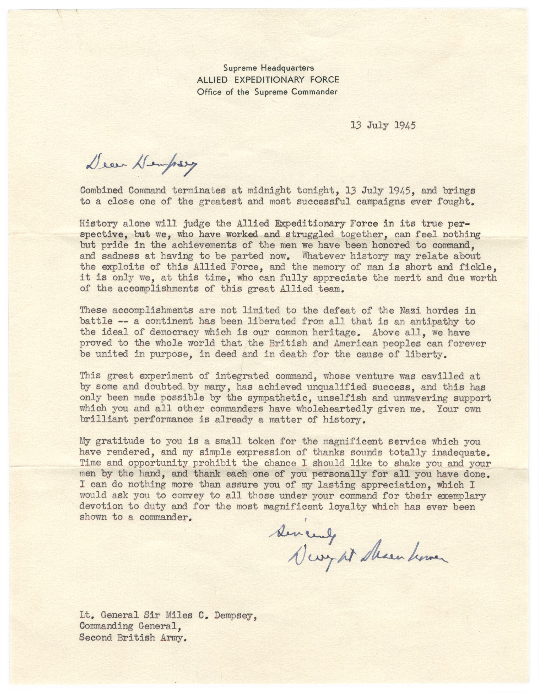 Bonhams : EISENHOWER (DWIGHT D.) Typed letter signed (Dwight D ...