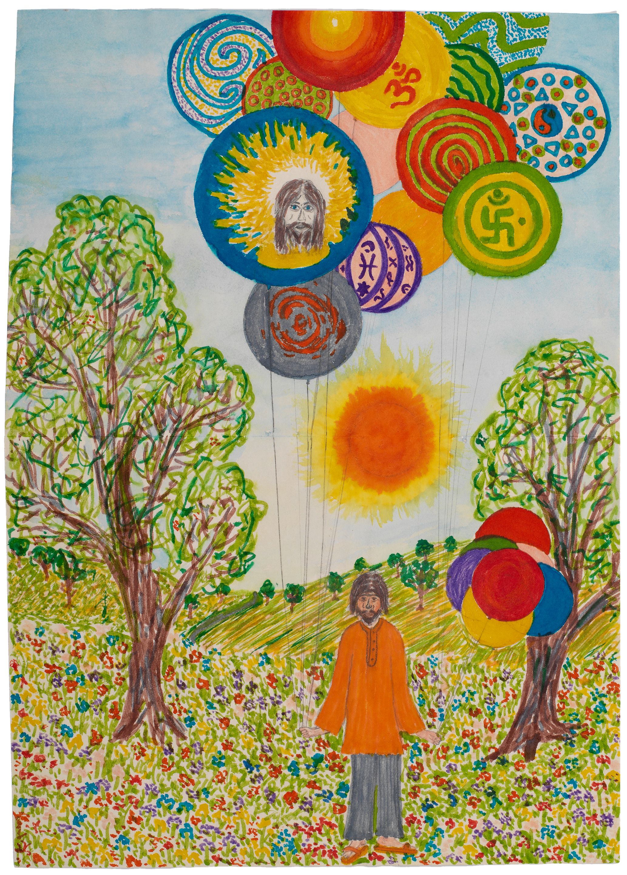 Bonhams : The Beatles A drawing of a 'Balloon Man' by George Harrison ...