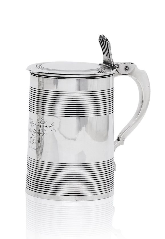 Bonhams : A George III silver lidded tankard by George Smith II ...
