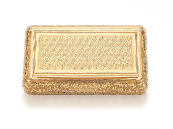 Bonhams : An early 19th-century cased French gold snuff box by Simon-Achille Leger, also stamped ...