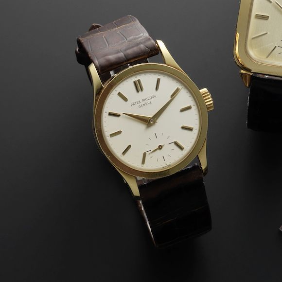 Bonhams : Patek Philippe. An 18ct gold manual wind wristwatch Calatrava ...
