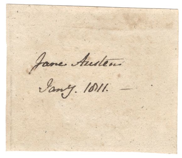 Bonhams : AUSTEN (JANE) Signature ("Jane Austen"), January 1811