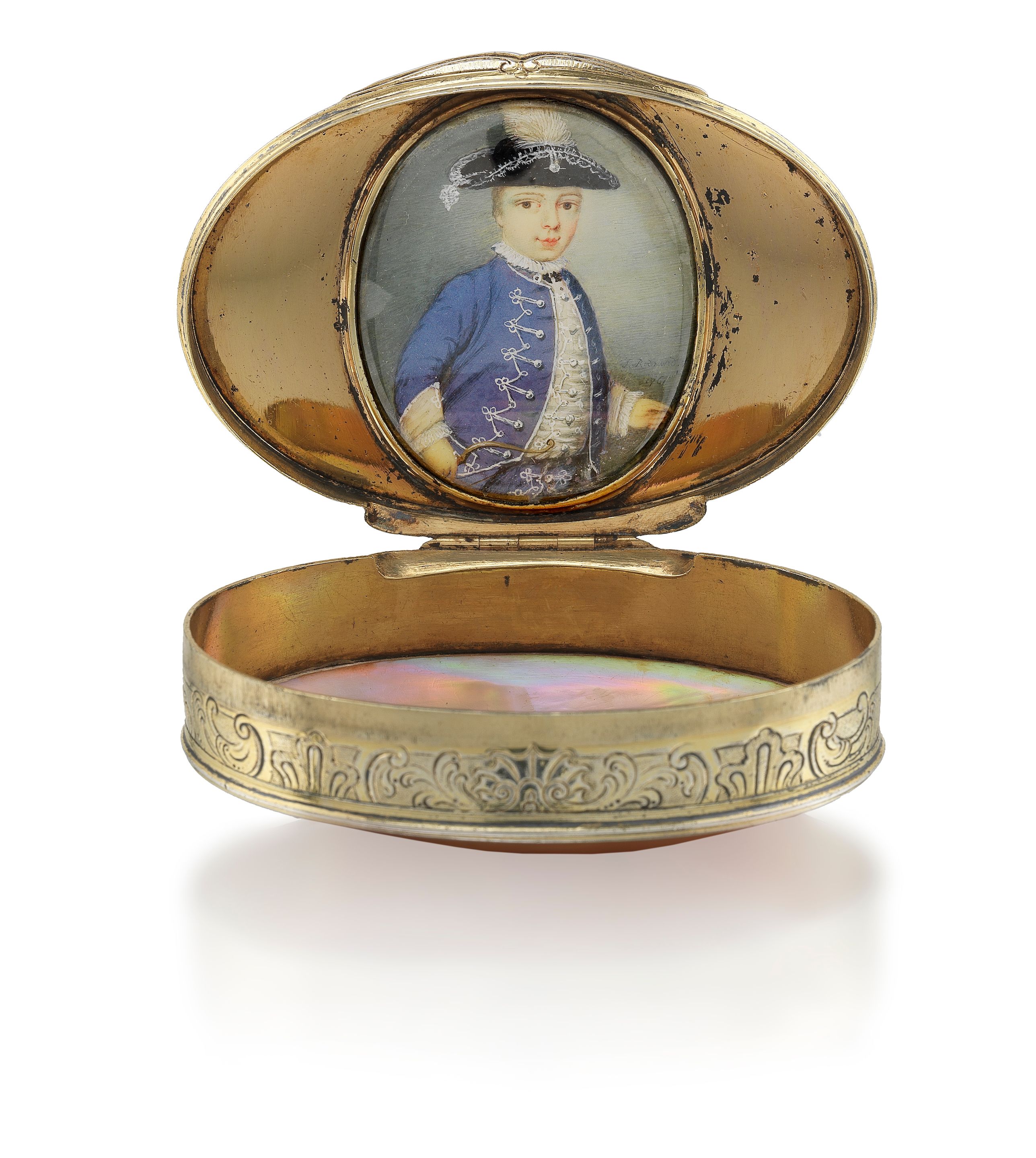 Bonhams : A mid-18th century English silver-gilt and mother of pearl ...
