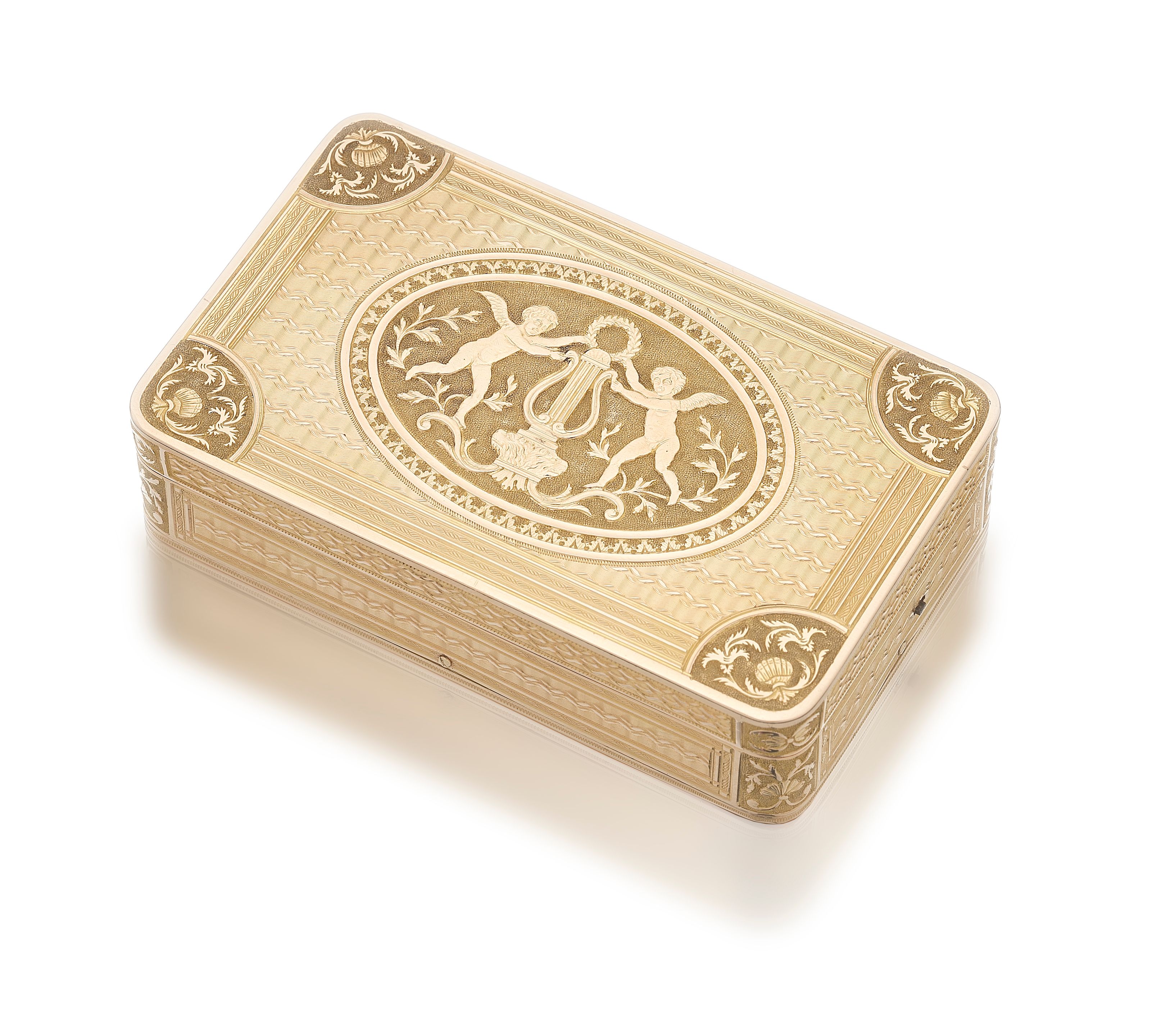 Bonhams : An early 19th century Swiss gold musical snuff box the case ...