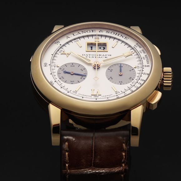 Bonhams : A. Lange & Söhne. A fine 18ct rose gold manual wind calendar ...