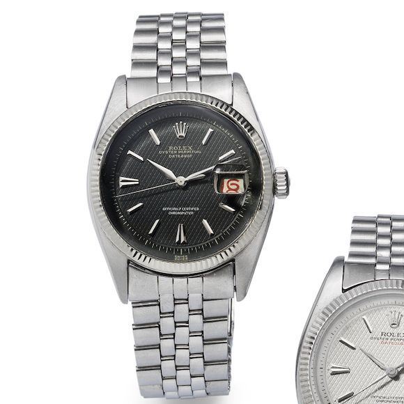 Bonhams : Rolex. A fine stainless steel automatic calendar bracelet ...