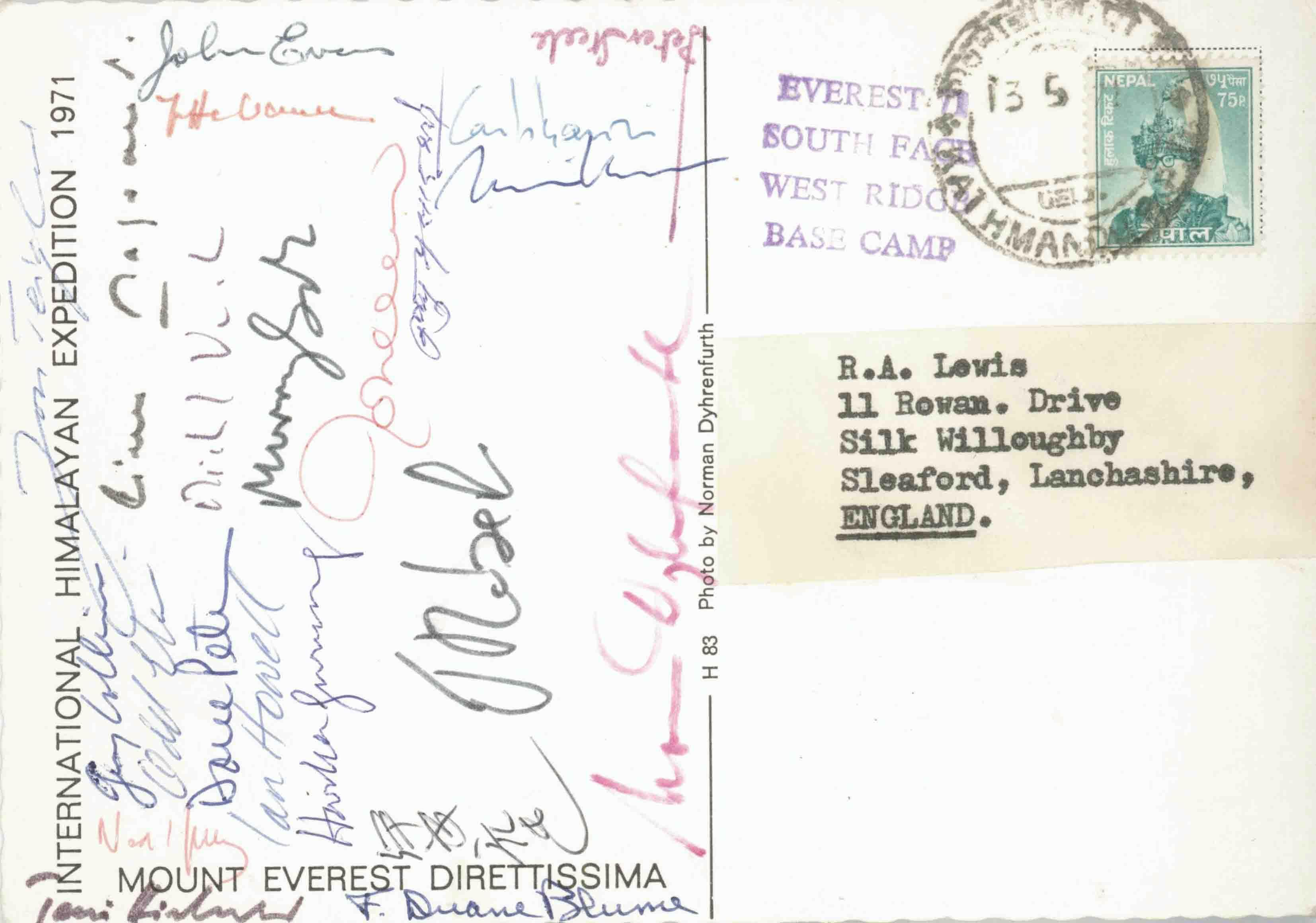Bonhams : MOUNTAINEERING - EVEREST - HOWARD-BURY (CHARLES KENNETH ...