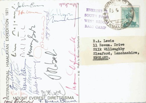 Bonhams : MOUNTAINEERING - EVEREST - HOWARD-BURY (CHARLES KENNETH ...