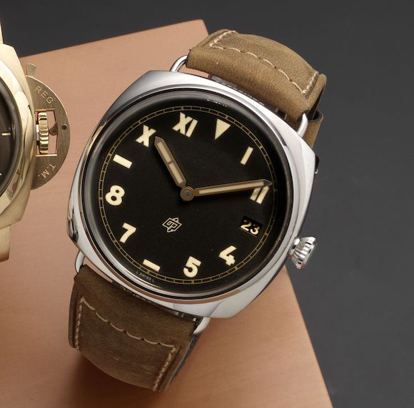 Bonhams : Officine Panerai. A stainless steel manual wind wristwatch ...