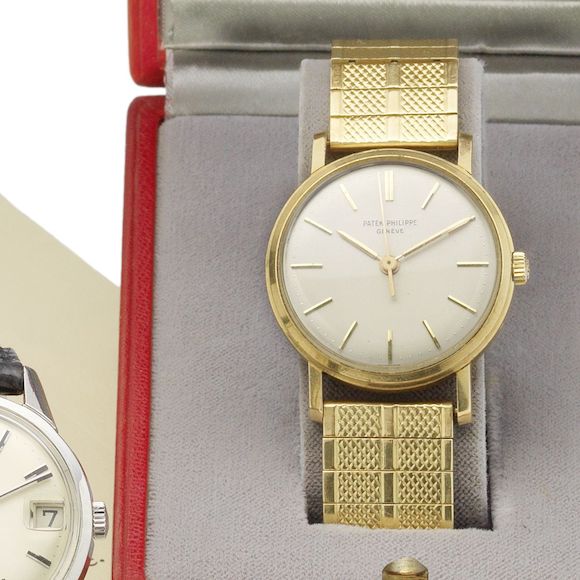 Bonhams : Patek Philippe. An 18ct gold manual wind bracelet watch with ...