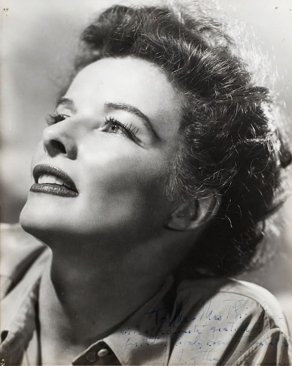 Bonhams : Katherine Hepburn: A signed black and white publicity still,