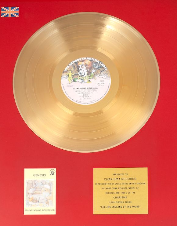 Bonhams : Genesis: A BPI 'Gold' award for the album 'Selling England By ...