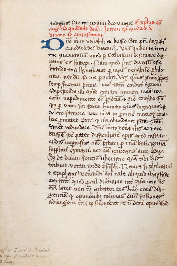 Bonhams : ILLUMINATED MANUSCRIPT - AUGUSTINE, Saint, Bishop of Hippo ...