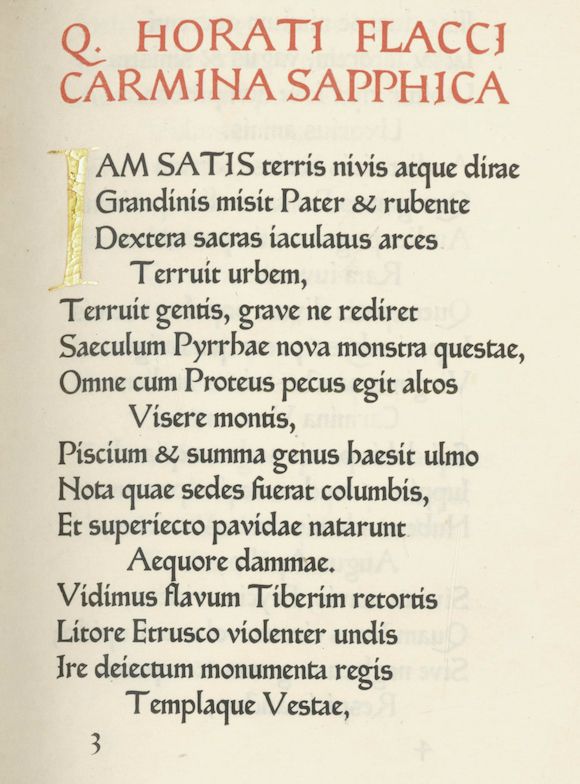 Bonhams : ASHENDENE PRESS HORATIUS FLACCUS (QUINTUS) Carmina Sapphica ...