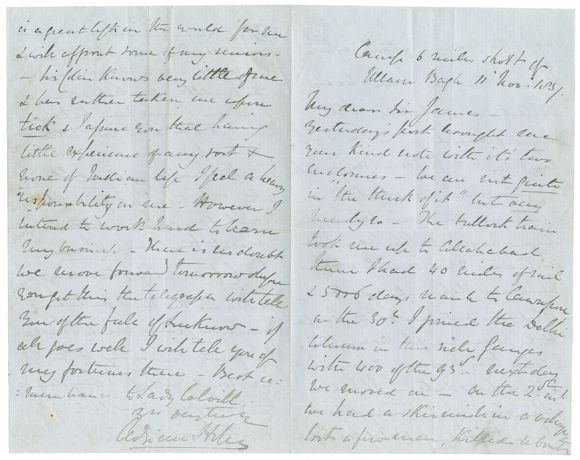 Bonhams : INDIAN MUTINY Autograph letter signed by Brigadier Adrian ...