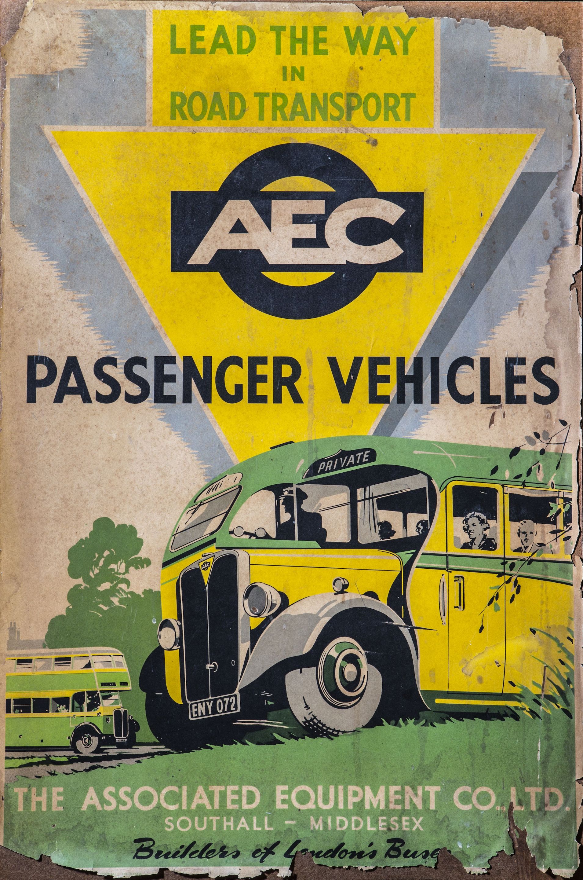 Bonhams Cars : An A.E.C Passenger Vehicles advertising poster,
