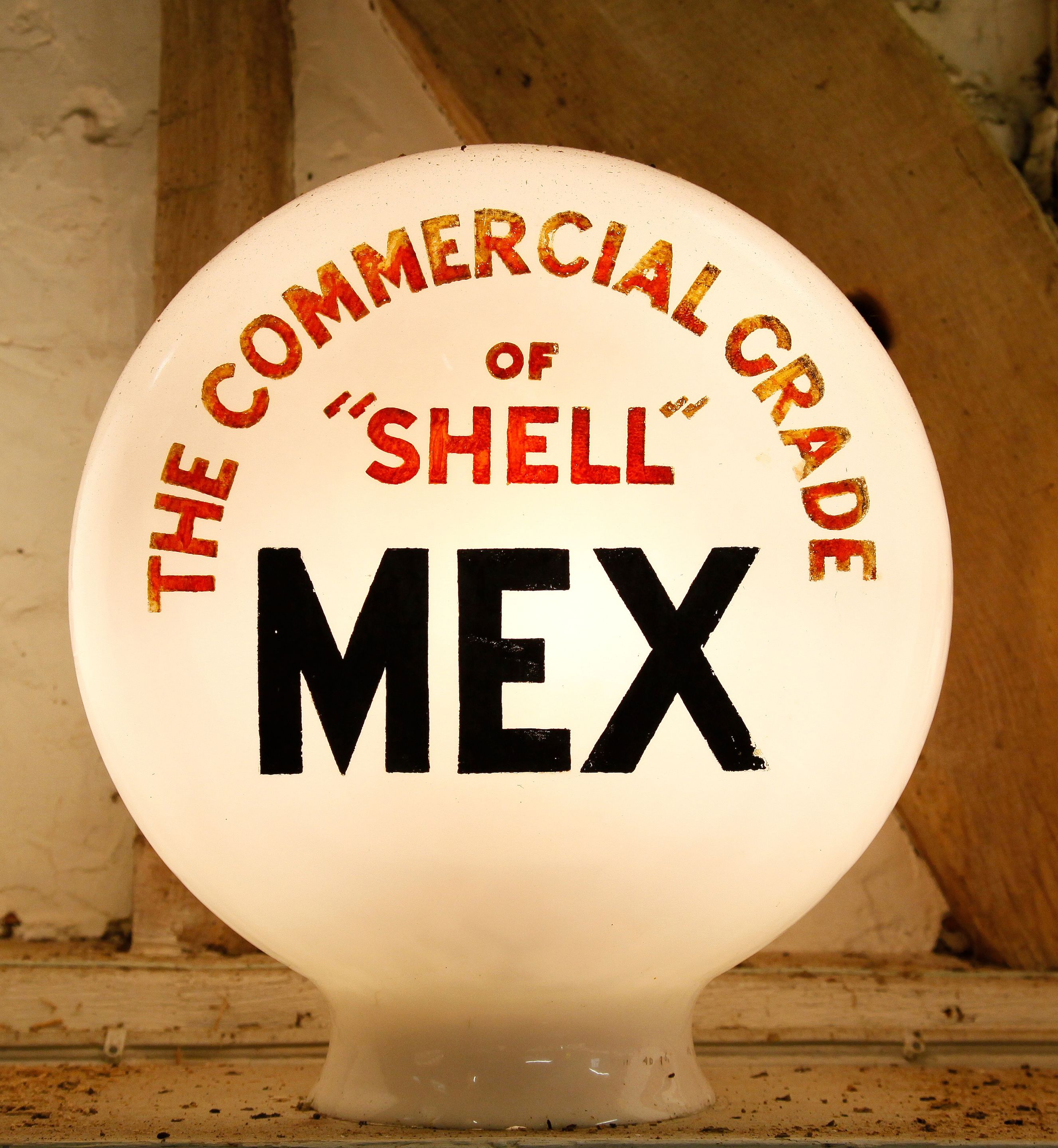 Bonhams Cars : A rare Mex 'The Commercial Grade of Shell' glass petrol ...