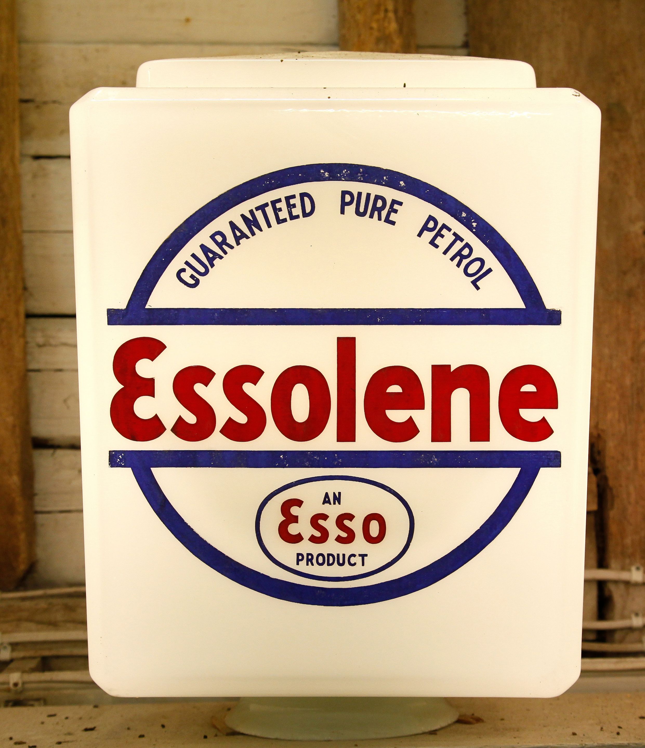 Bonhams Cars : An Essolene glass petrol pump globe,