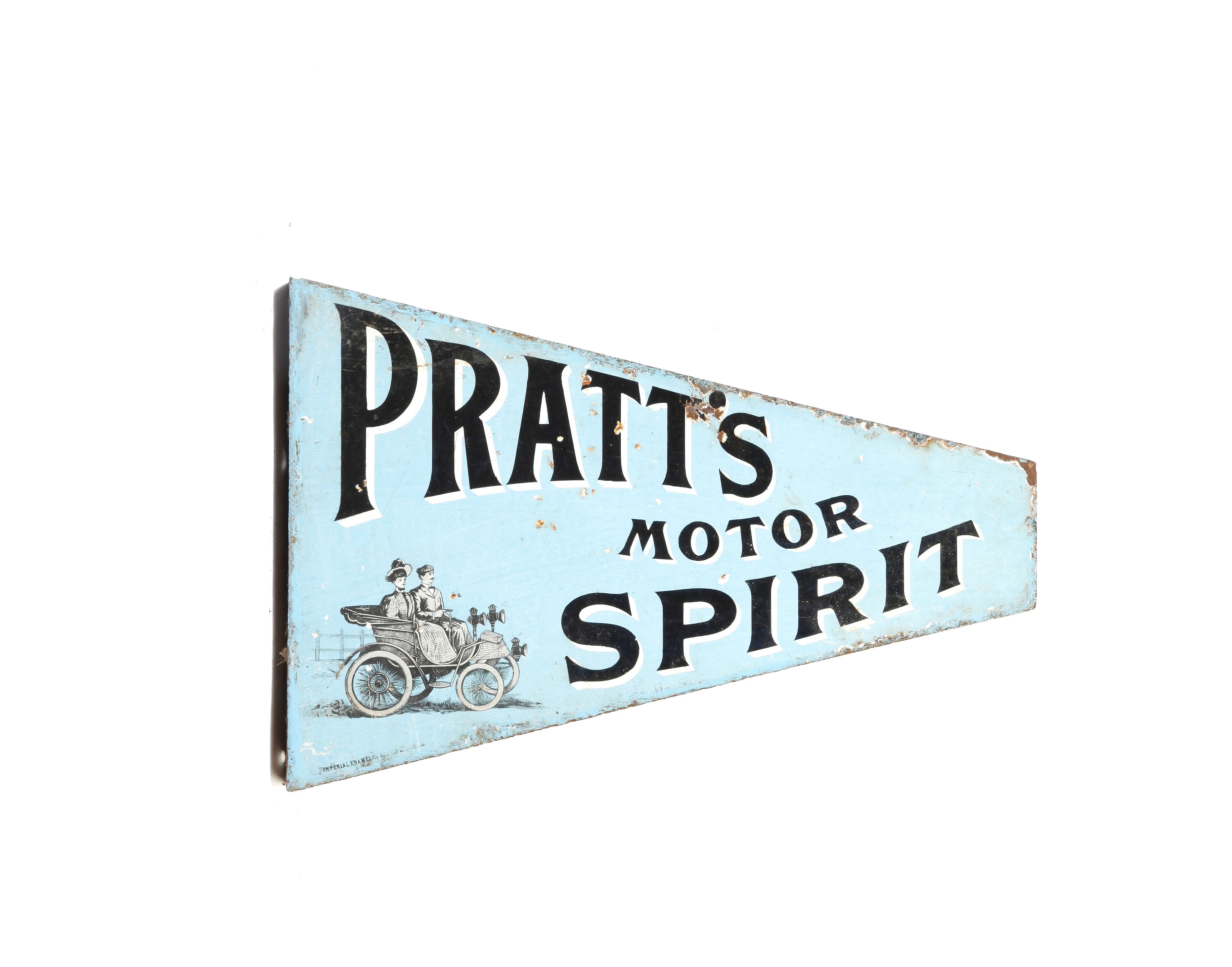 Bonhams Cars : A rare Pratt's Motor Spirit enamel sign,