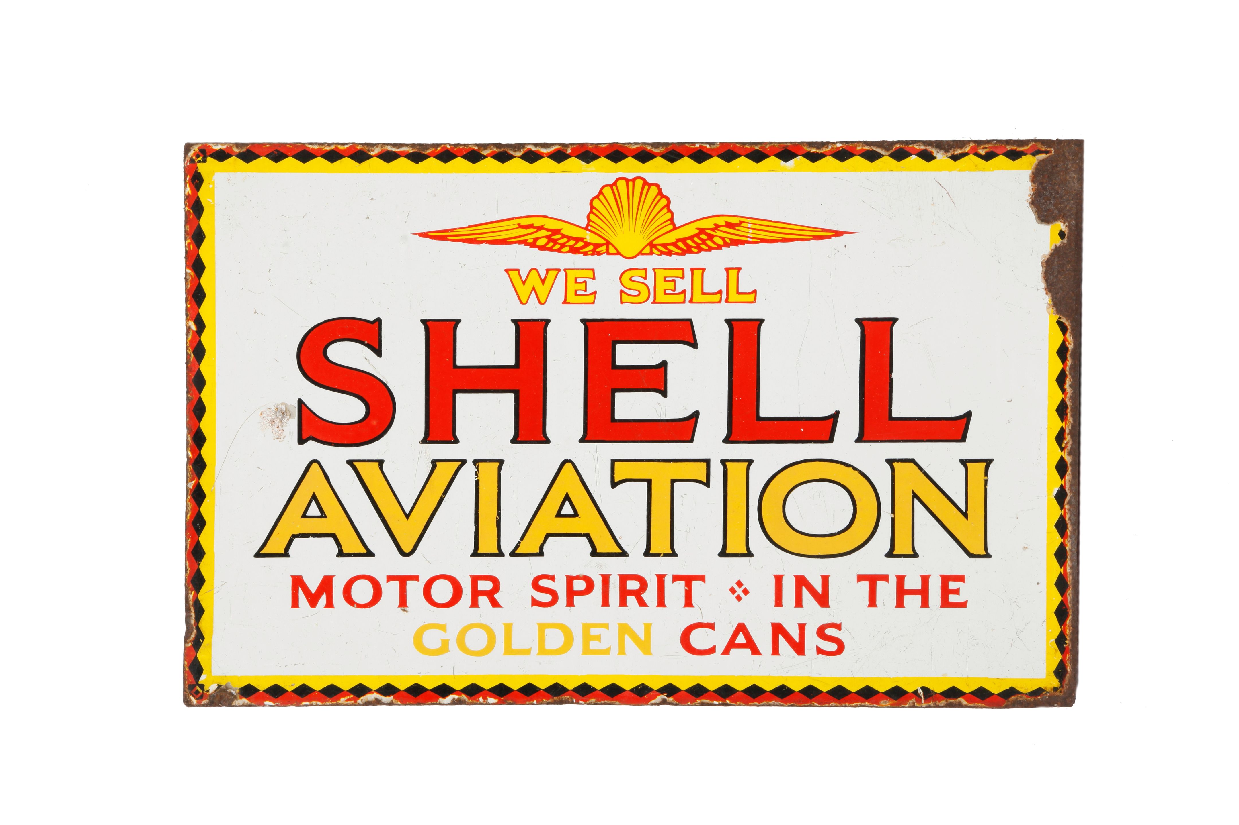 Bonhams Cars : A Shell Aviation Spirit enamel sign,
