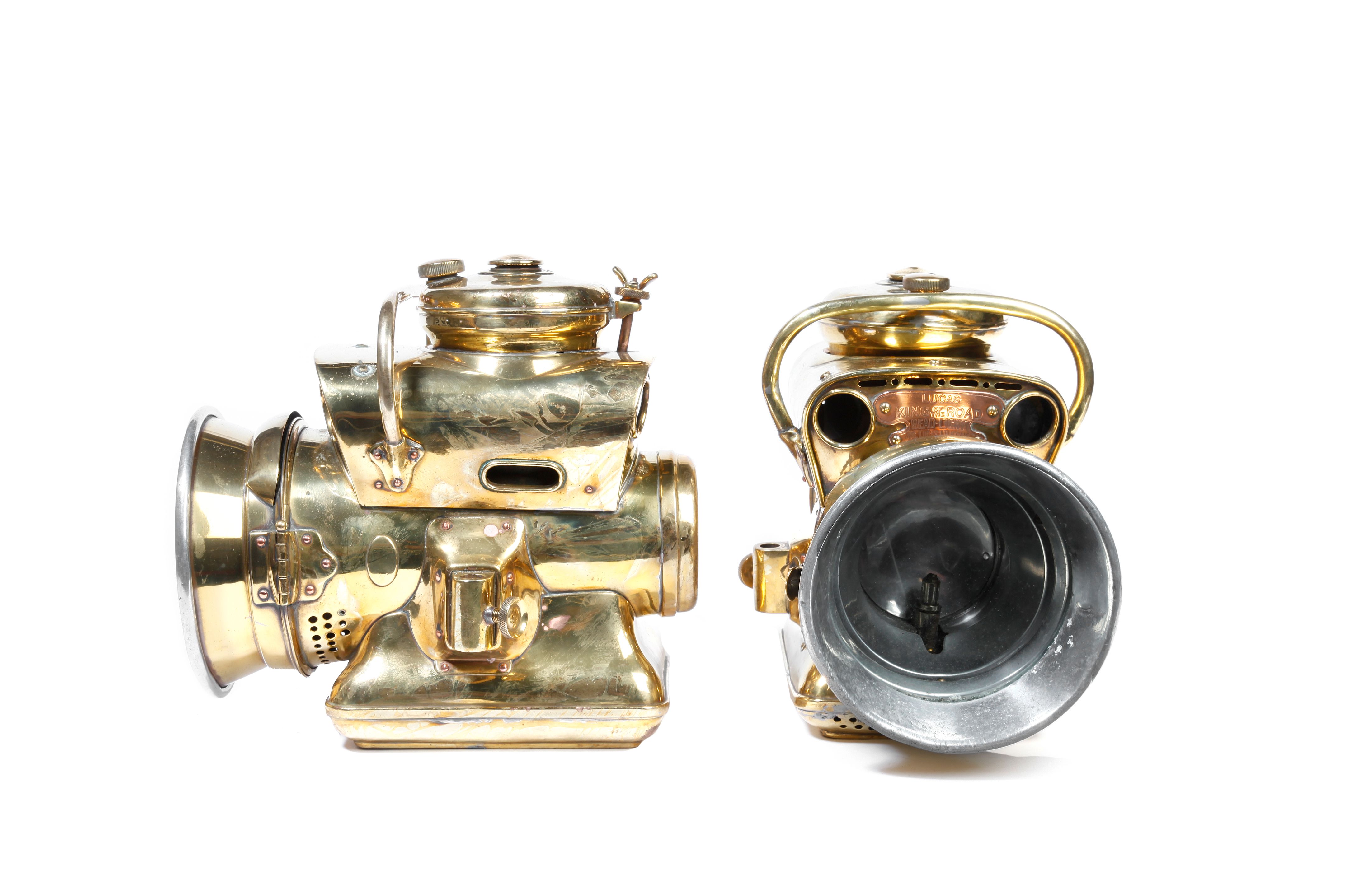 Bonhams Cars : A pair of Lucas self-generating acetylene lamps,