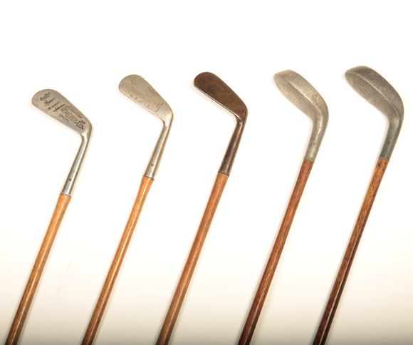 Bonhams : A large collection of wooden shafted clubs in playable ...