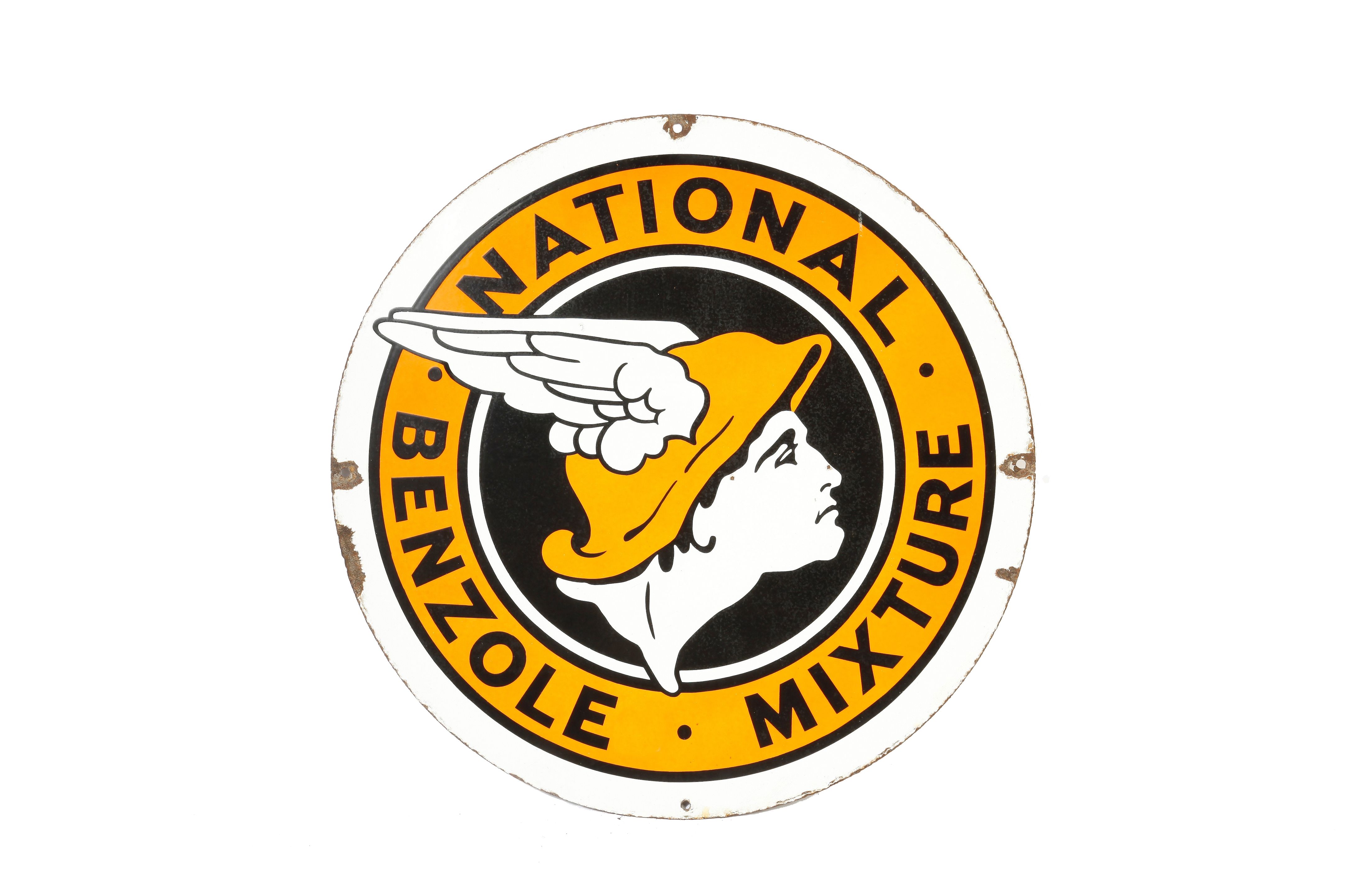 Bonhams Cars : A National Benzole Mixture enamel sign,