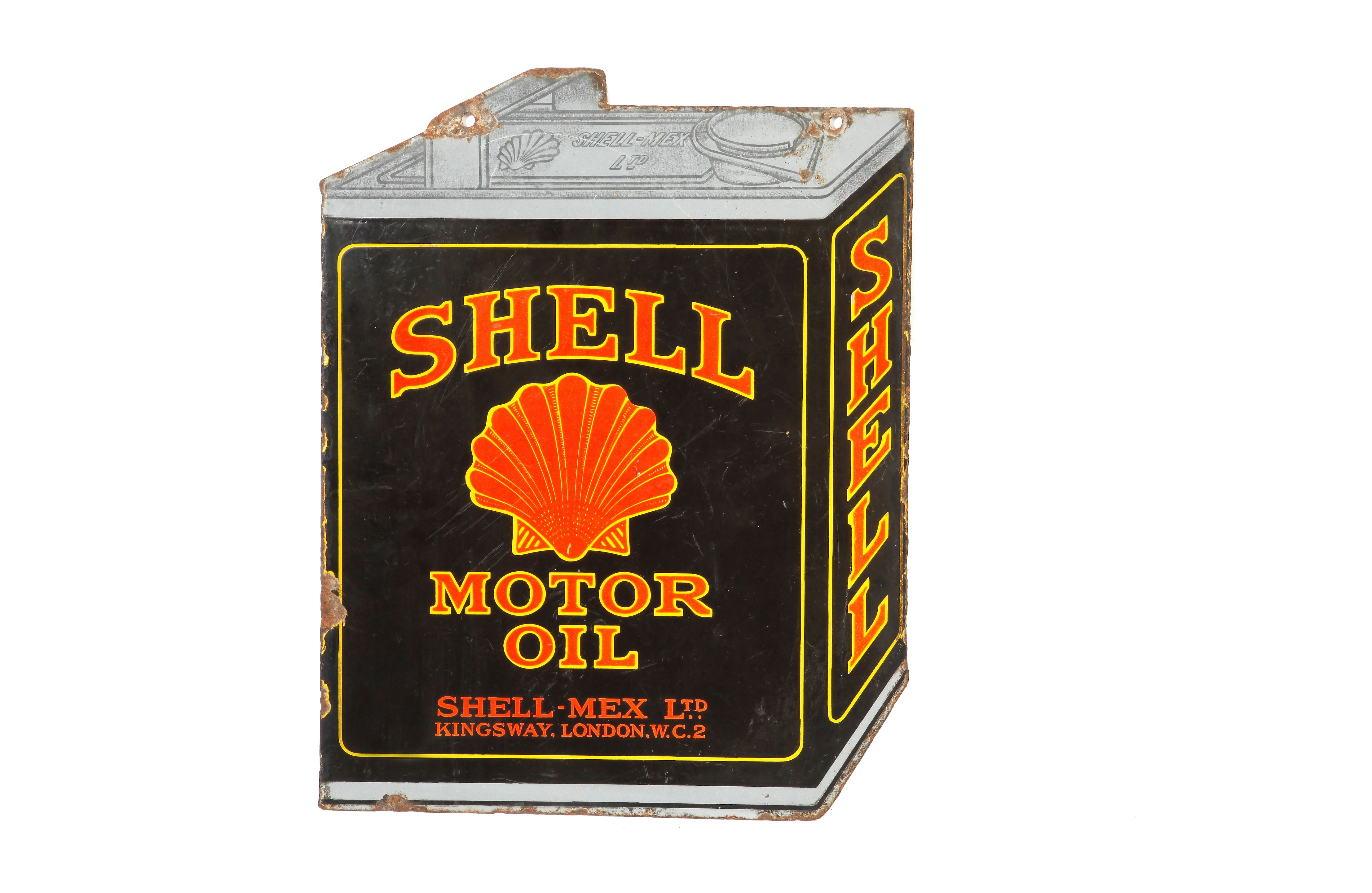 Bonhams Cars : A Shell Motor Oil 'oil can' enamel sign,