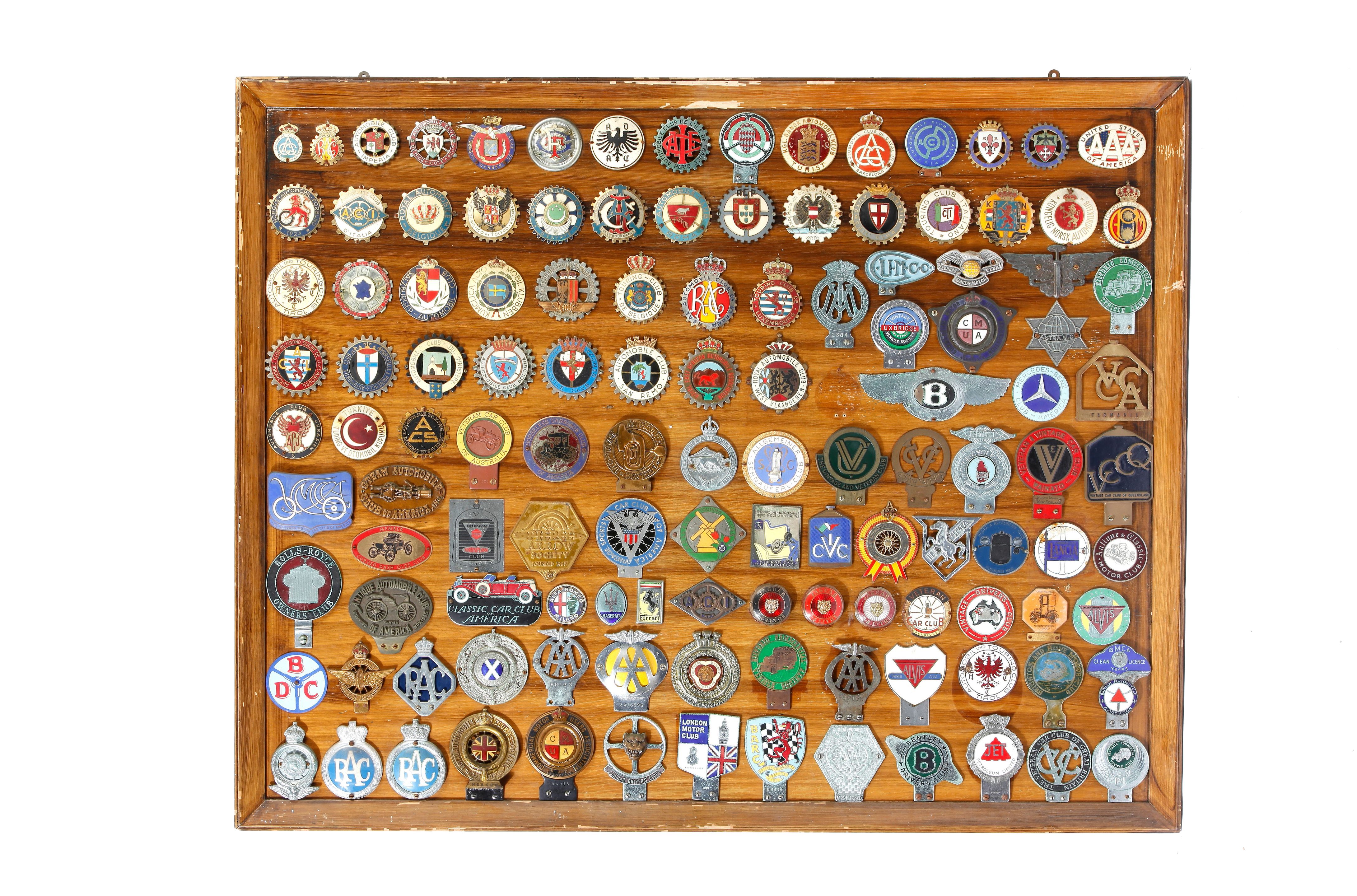 Bonhams Cars : A display board, mounted with a collection of assorted ...