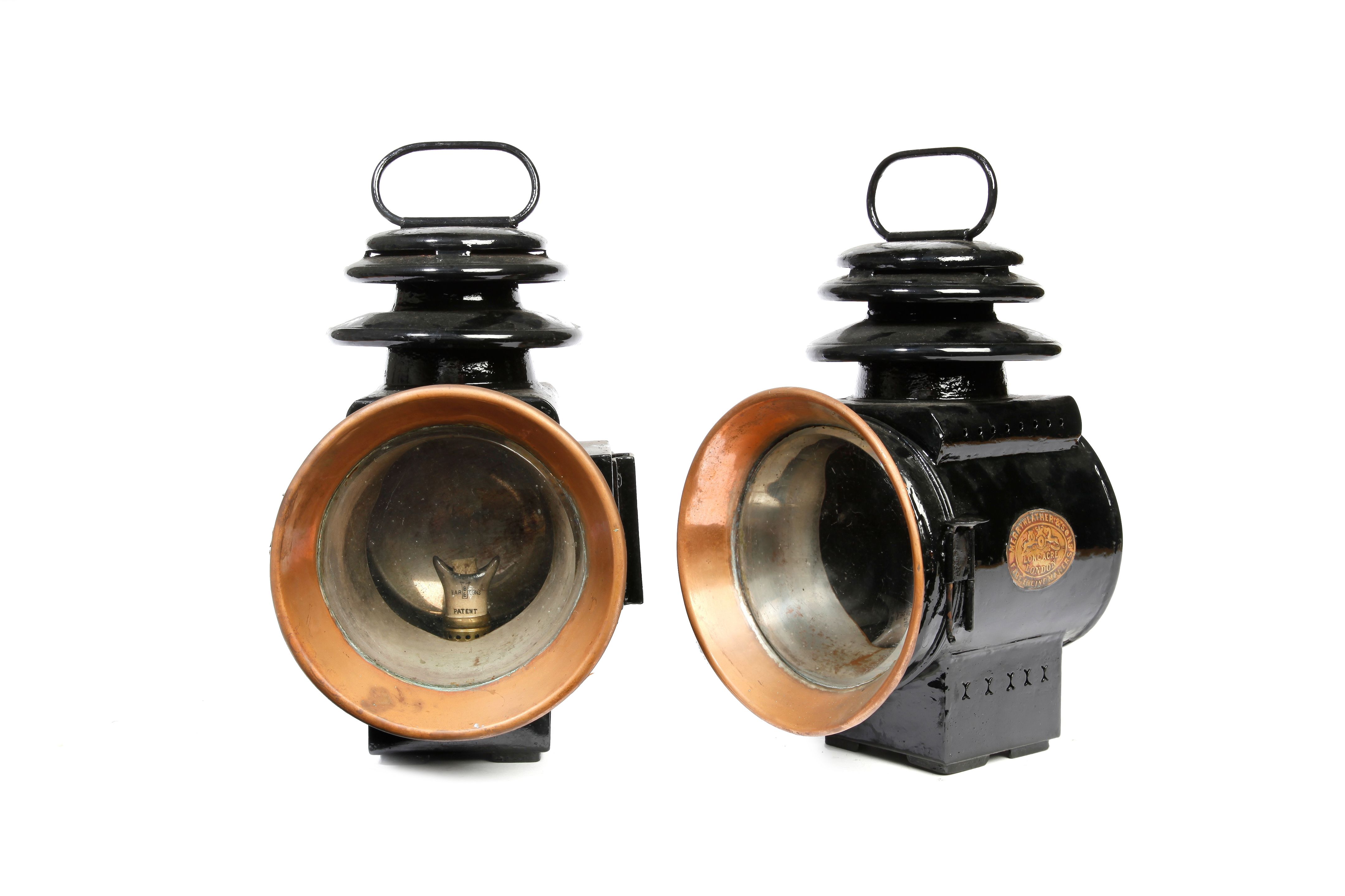 Bonhams Cars : A large pair of Merryweather & Sons oil illuminated fire ...