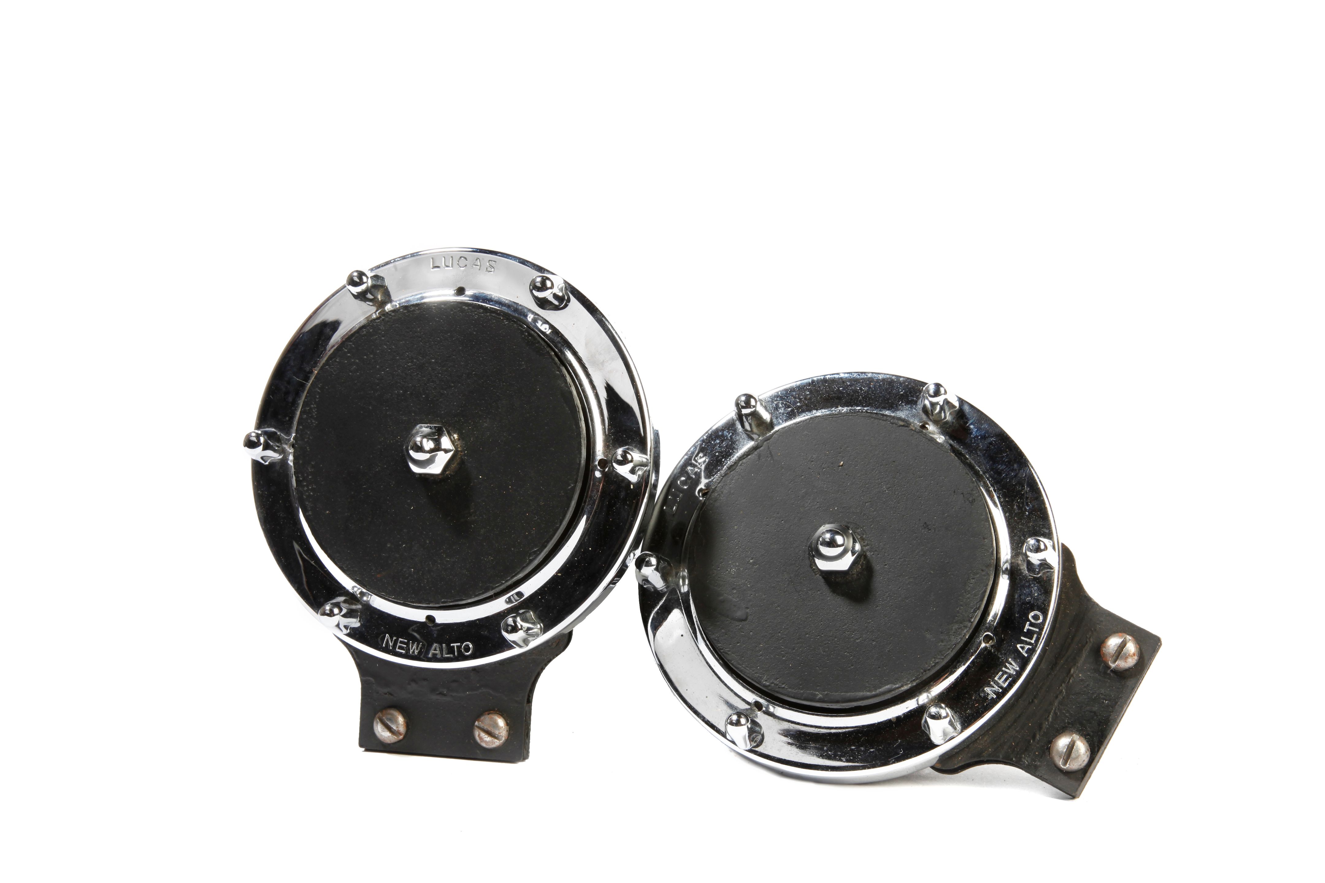 Bonhams Cars : A pair of Lucas New-Alto under-bonnet horns,