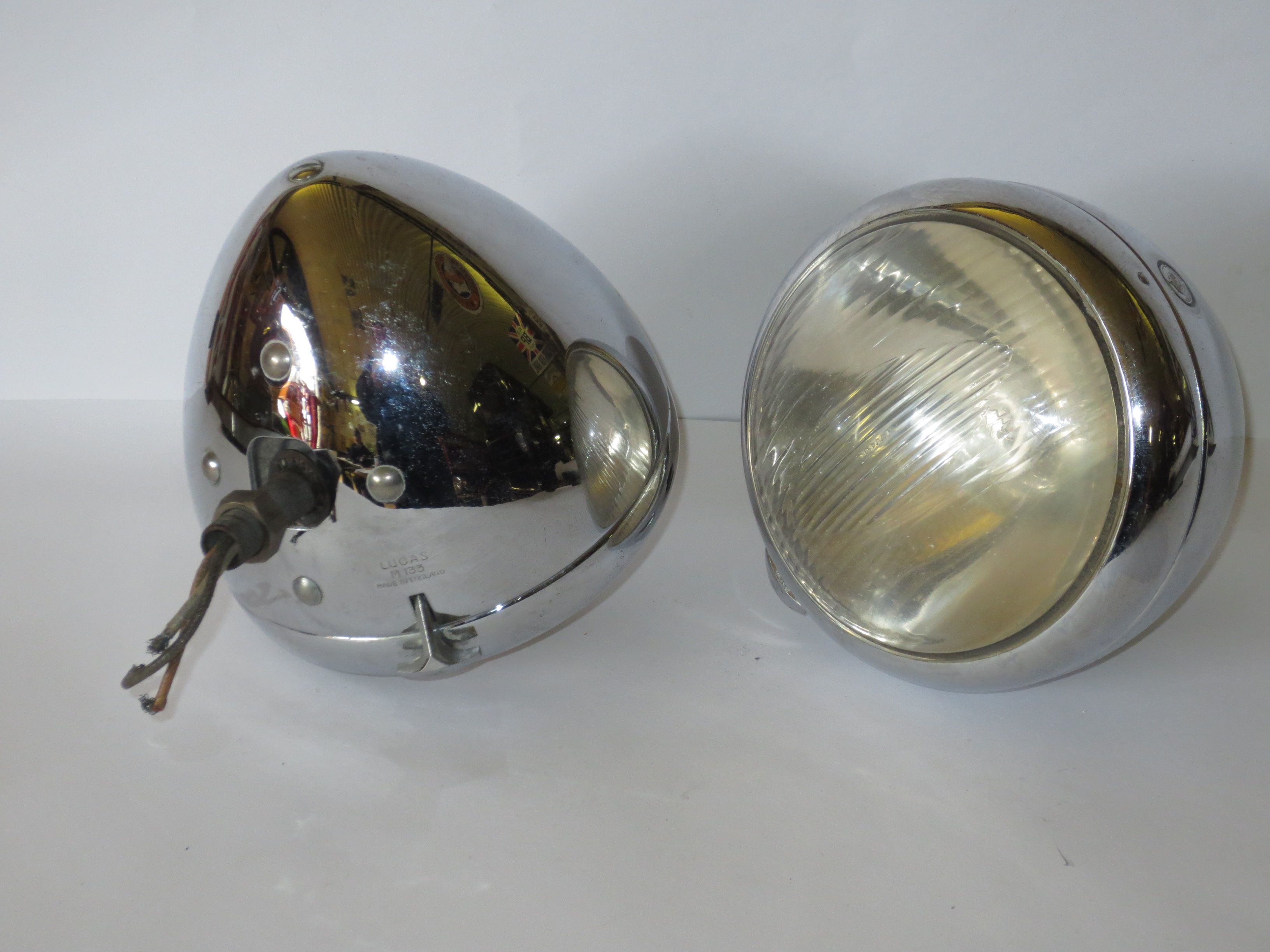 Bonhams Cars : A pair of Lucas Model M133 electric head lamps, 1930s,