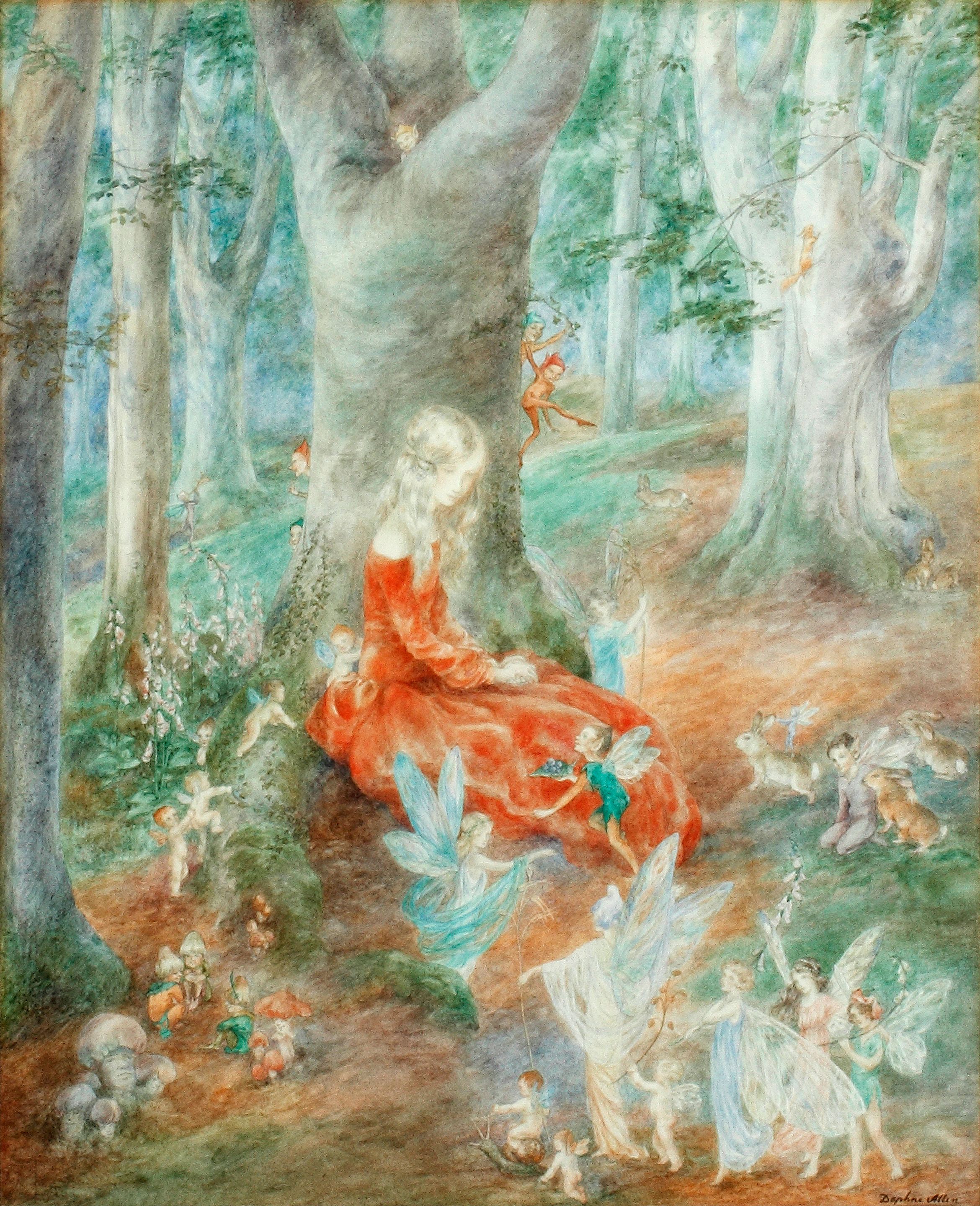 Bonhams : Daphne Constance Allen (British, born 1899) Woodland scene ...