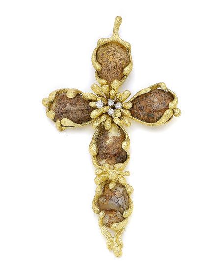 Bonhams : A diamond-set cross pendant, by Grima,