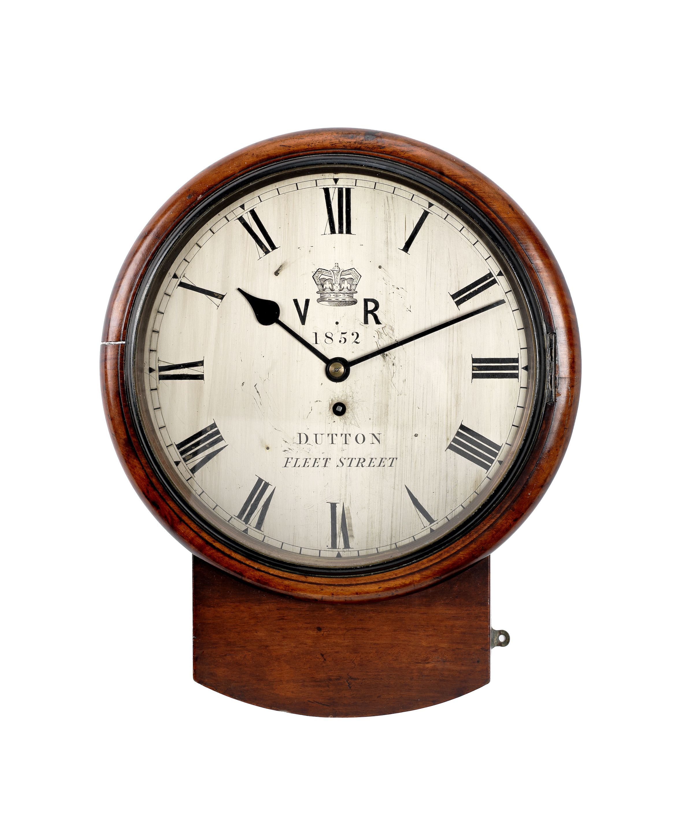 Bonhams : A good mid 19th century mahogany drop dial wall timepiece of ...