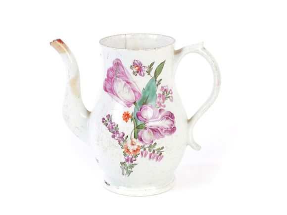 Bonhams : A Lowestoft coffee pot, circa 1775-80