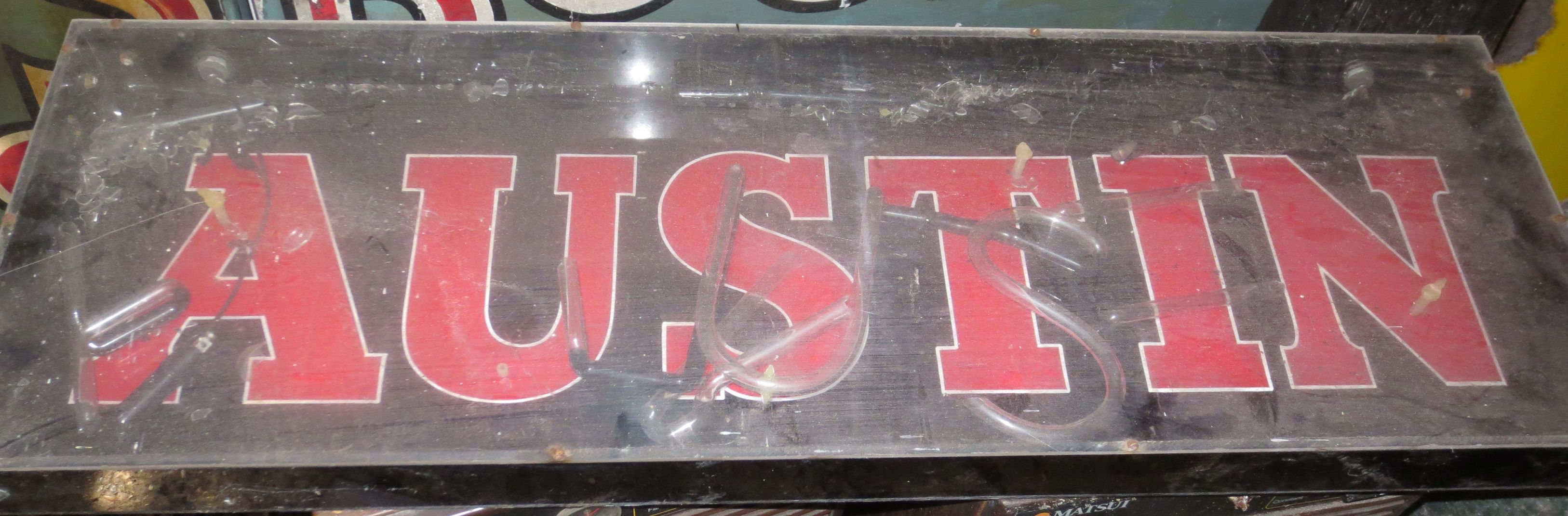 Bonhams Cars : An Austin sign, originally neon illuminated,