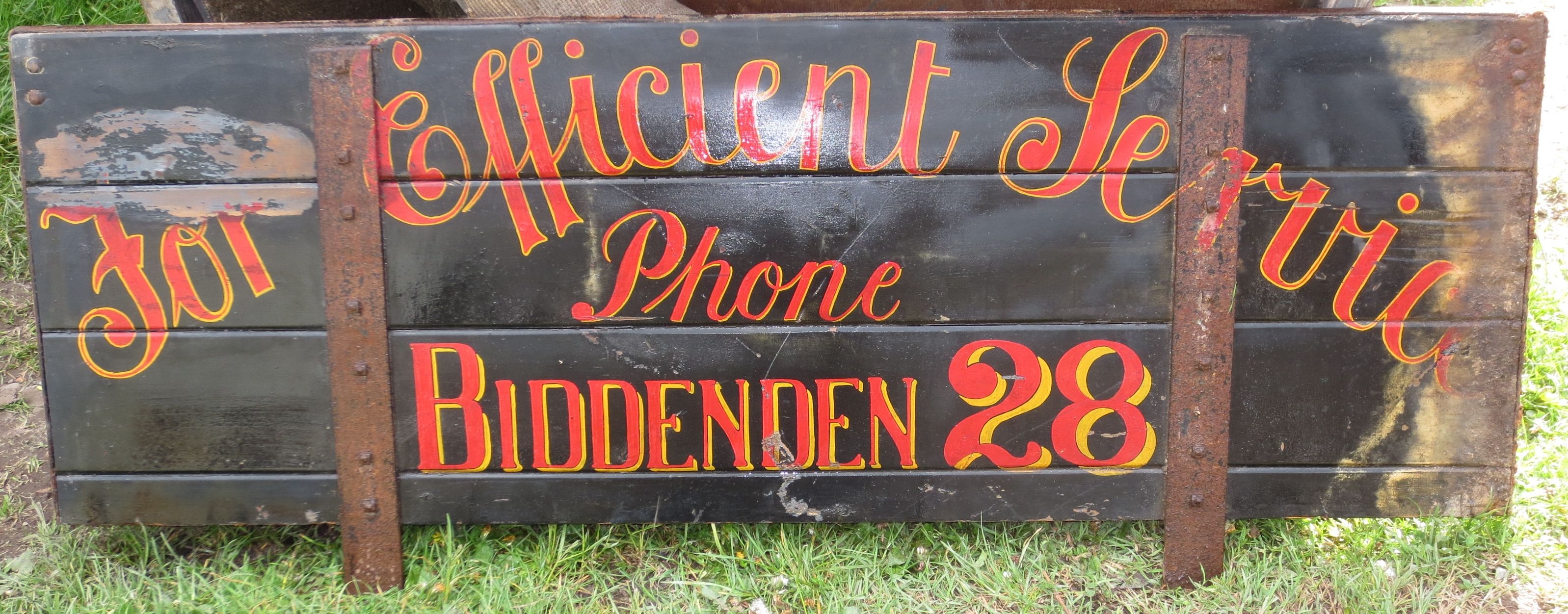 Bonhams Cars : A painted lorry tailboard,