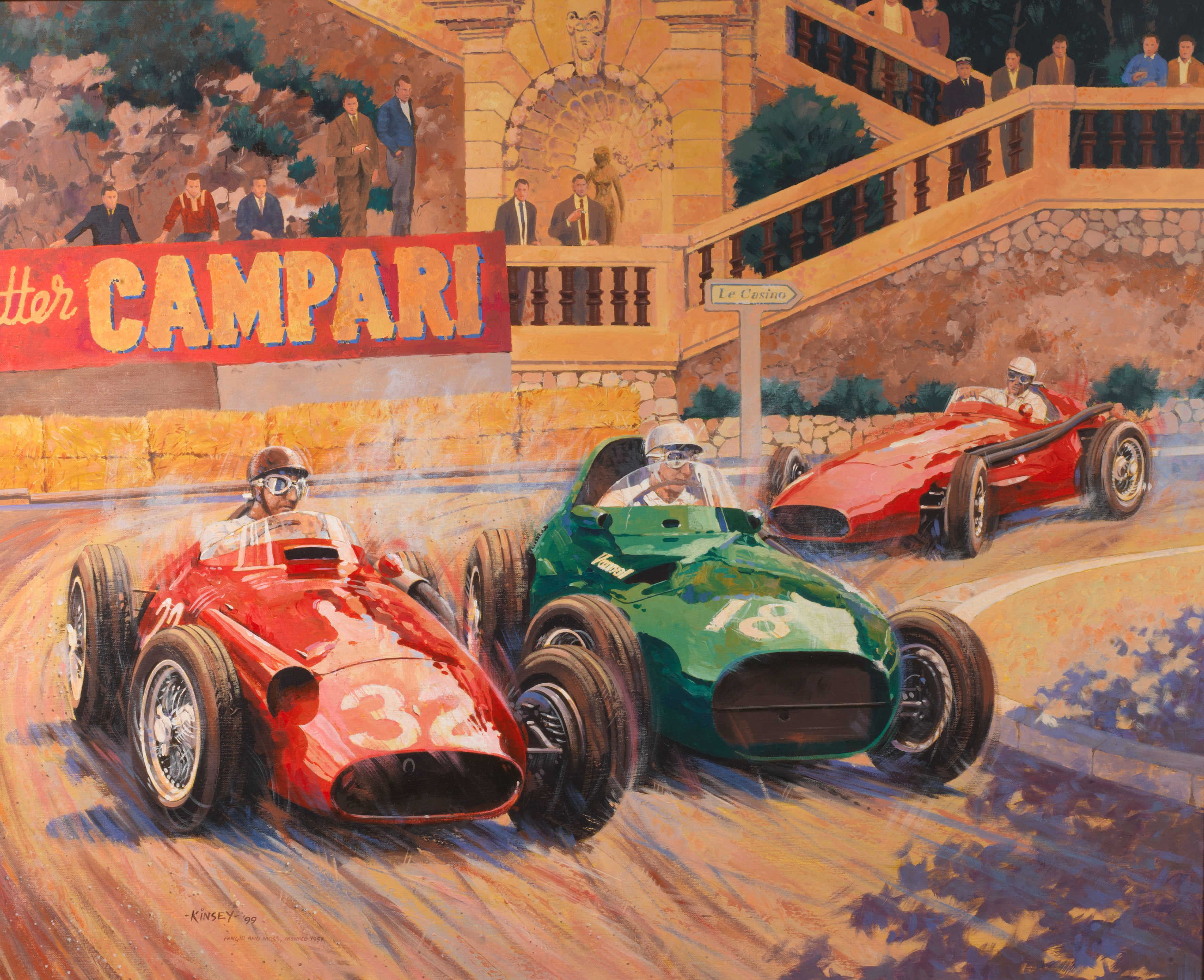 Bonhams Cars : Alan Kinsey, 'Fangio and Moss - Monaco 1957',