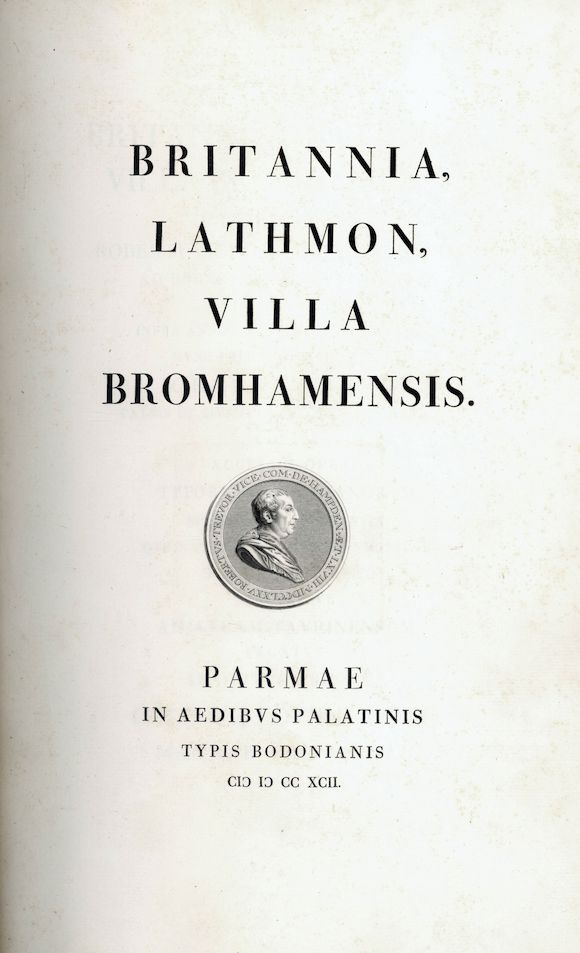 Bonhams : BODONI PRESS HAMPDEN (ROBERT TREVOR, Viscount) Britannia ...