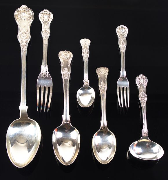 Bonhams : A Victorian silver Kings/Queens pattern part canteen Various ...