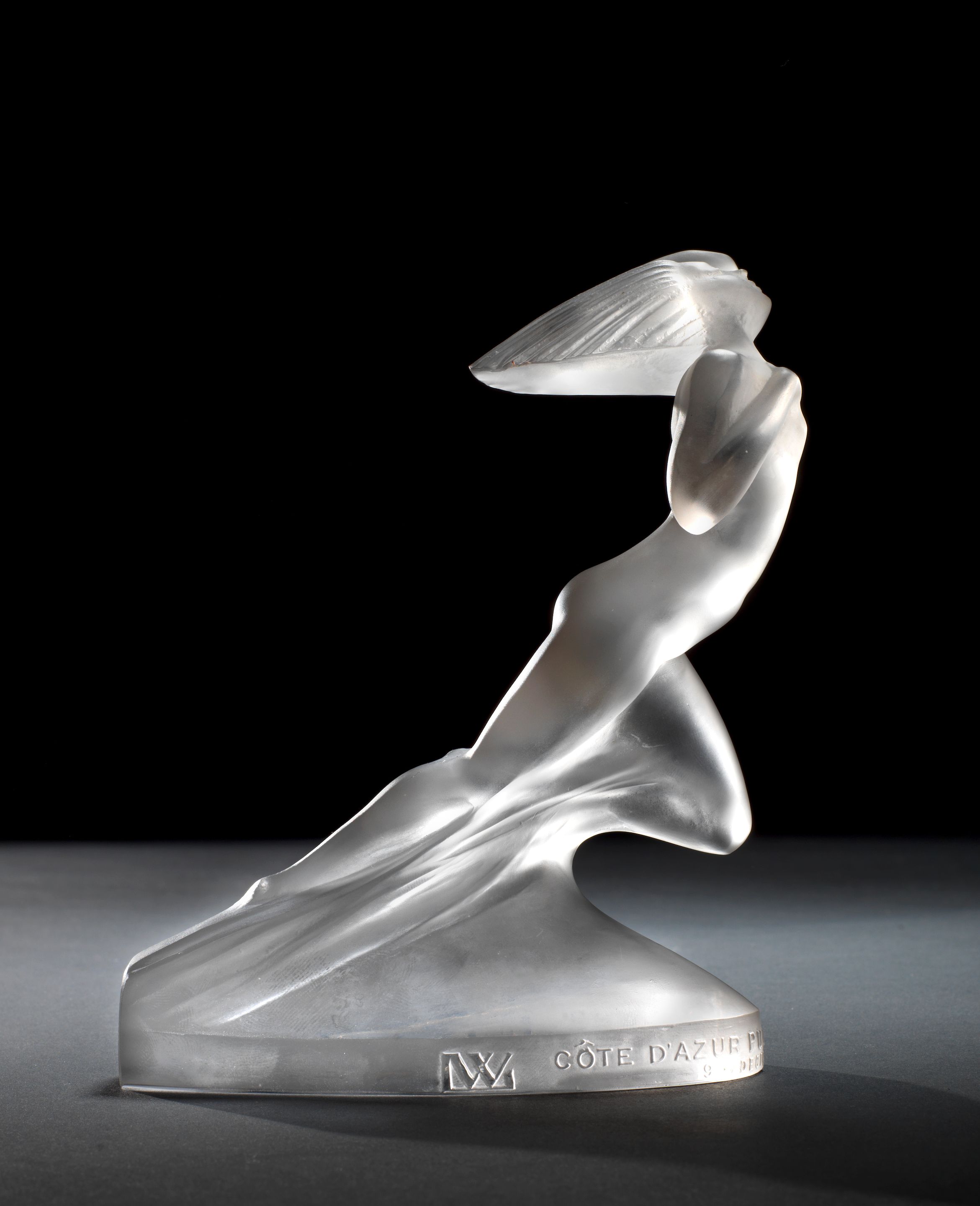 Bonhams Cars : A fine and rare 'Cote D'Azure' statuette in satin glass ...