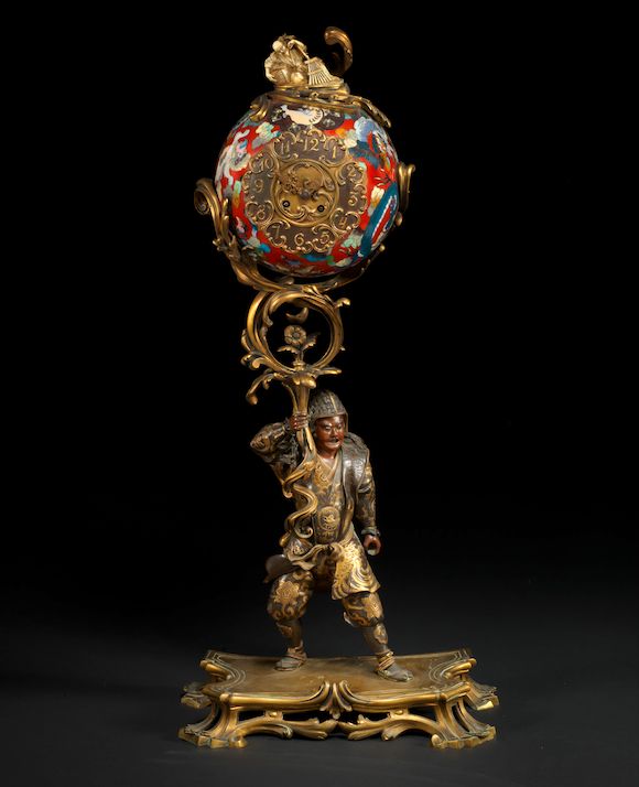 Bonhams : A very unusual French late 19th century cloisonné enamel ...