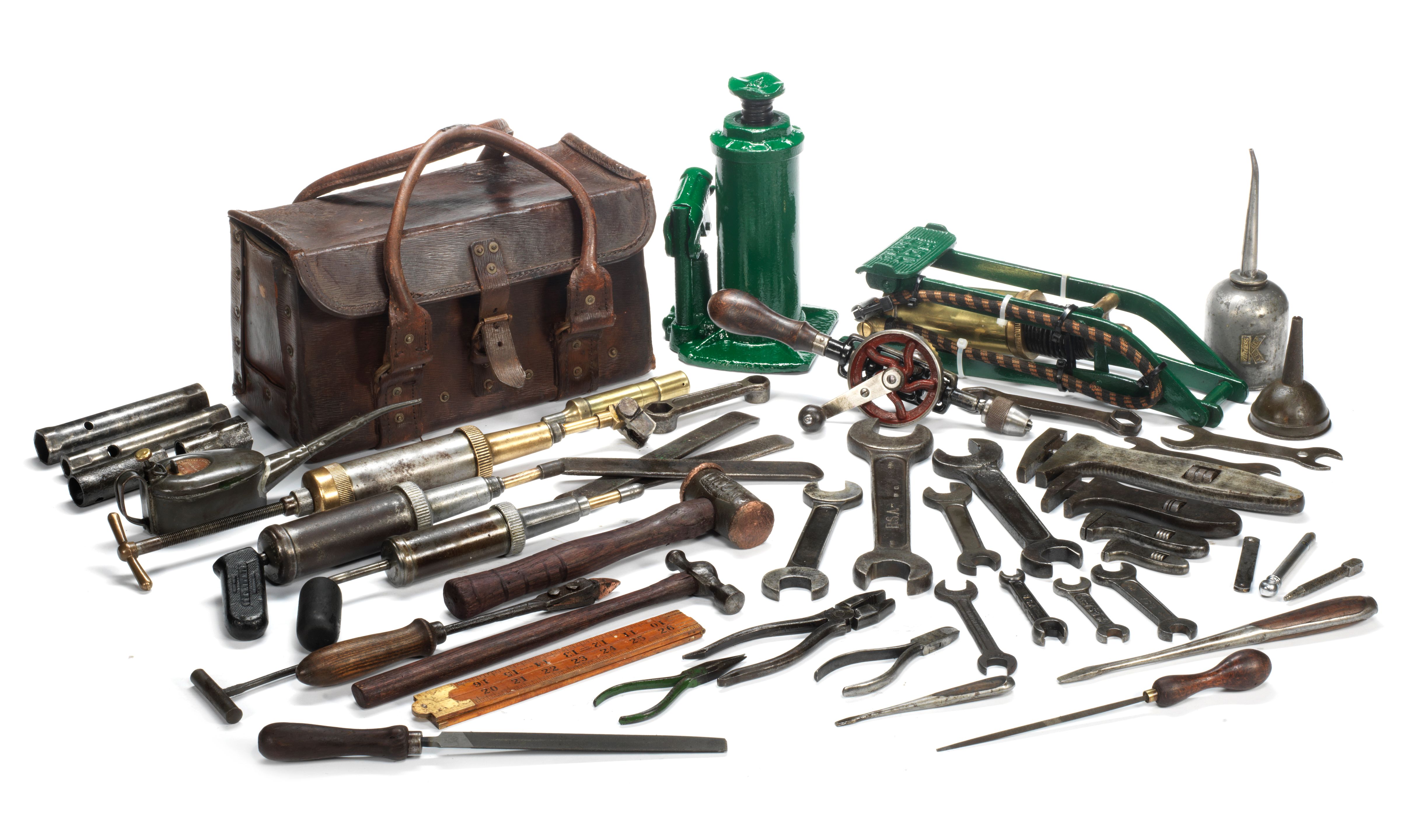 Bonhams Cars : A set of tools suitable for a vintage Bentley with toolbag,