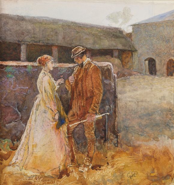 Bonhams : George John Pinwell (British, 1842-1875) 'Sweethearts' unframed